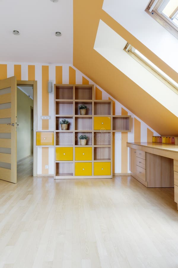 Room in Attic Loft / Old Roof before Refurbishment Stock Image - Image ...