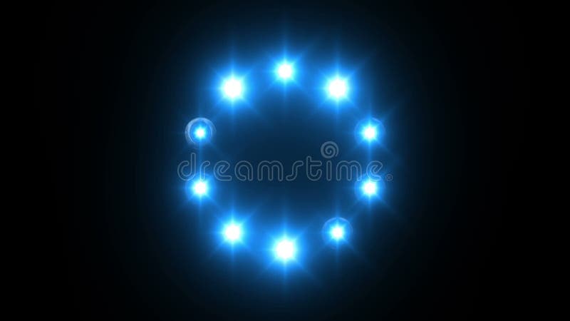Light Loading Wheel - 30fps Flickering Loop - Blue Lights Shining on ...