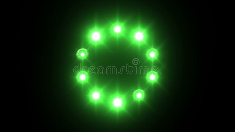 Light Loading Wheel - 30fps Flickering Loop - Green Lights Shining on ...
