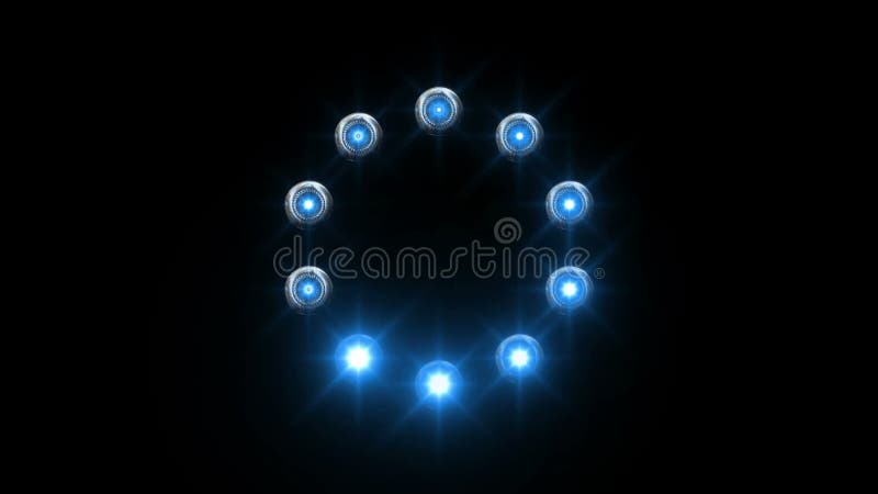 Light Loading Wheel - 30fps Spinning Loop - Blue Lights Shining on ...