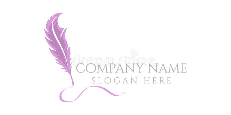 Light Logo Lettering with Image of Gradient Feather Stock Illustration ...