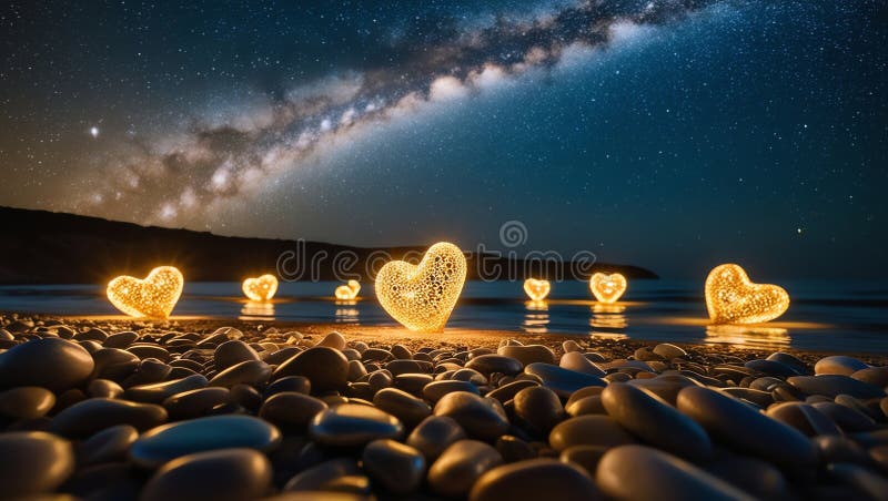 The Light of Love at the Night Stock Photo - Image of love, lake: 366248236