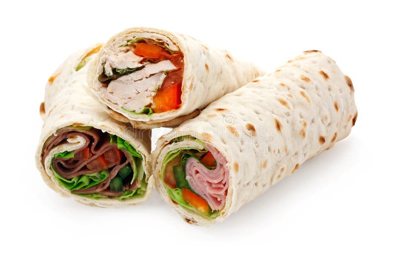 Light lunch sliced wraps stock image. Image of bread - 28636189