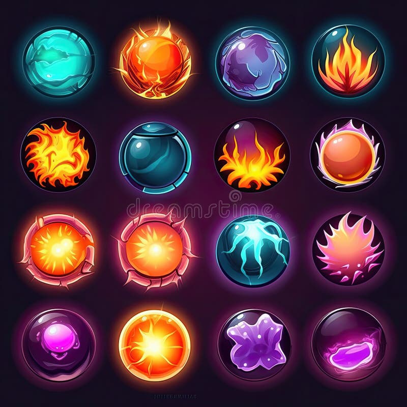 Light Game Fire Flame Ai Generated Stock Photo - Image of icon, element ...