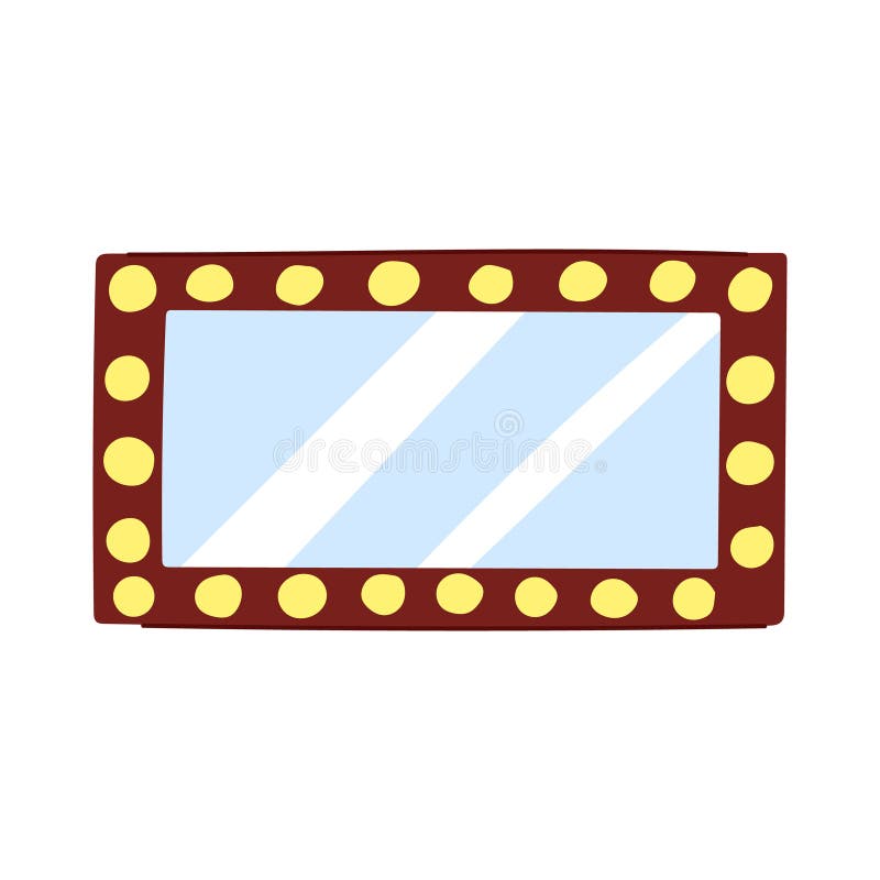 Light Makeup Mirror Frame Cartoon Vector Illustration Stock Vector ...