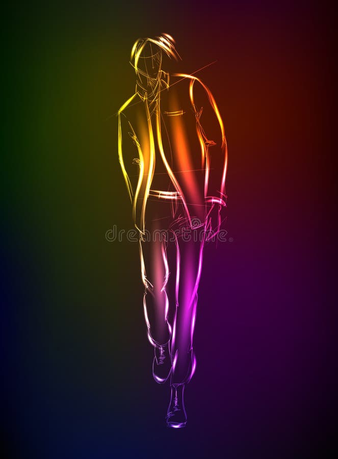 A light man stock vector. Illustration of figurine, demonstration ...