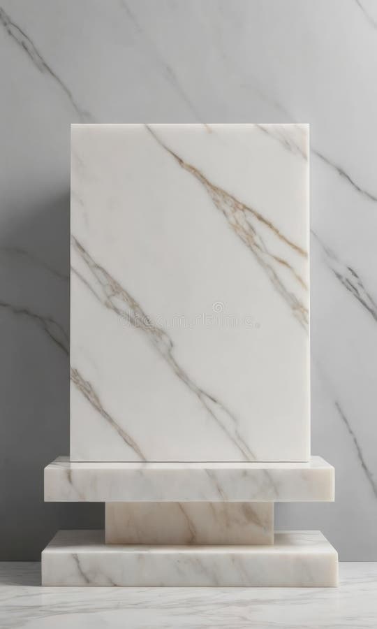 Light Marble Stand with Slab. Product Stand and Podium for Display ...