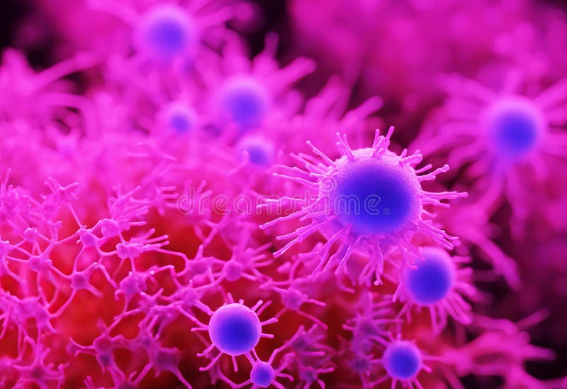 Light Microorganism Blue Microscopic Abstract Virus Design Illustration ...