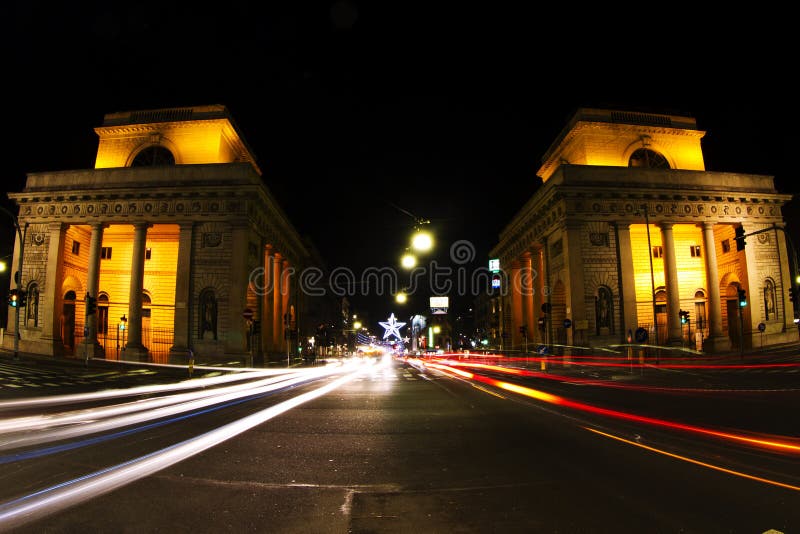 Milan by night stock photo. Image of milan, monument - 30091856