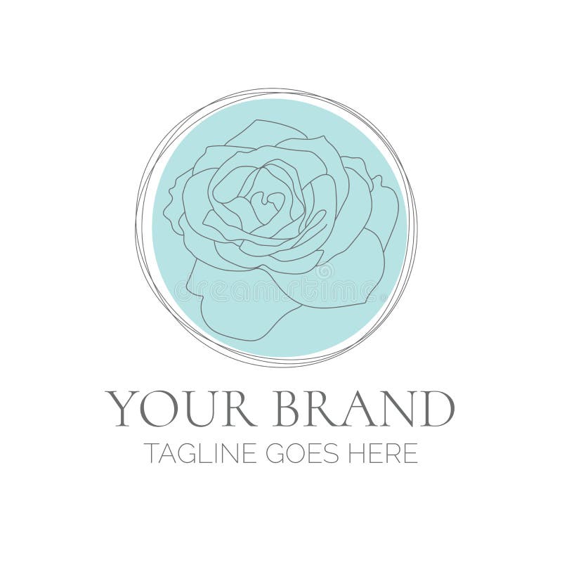 Light Minimal Rose Flower Logo Design Stock Vector - Illustration of ...