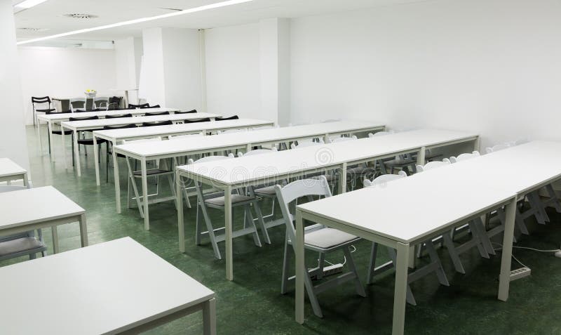 Minimalist Coworking Space with Communal Workstations. Stock Image ...