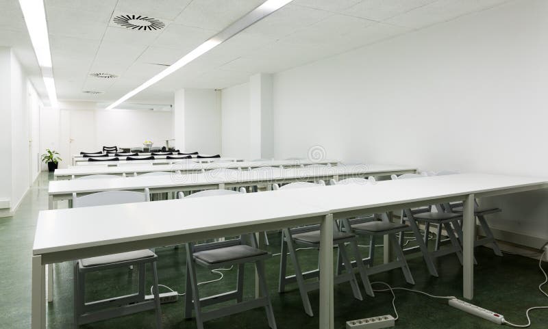 Minimalist Coworking Space with Communal Workstations. Stock Image ...