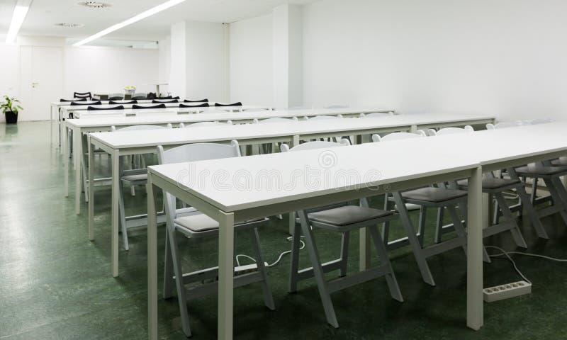 Minimalist Coworking Space with Communal Workstations. Stock Image ...