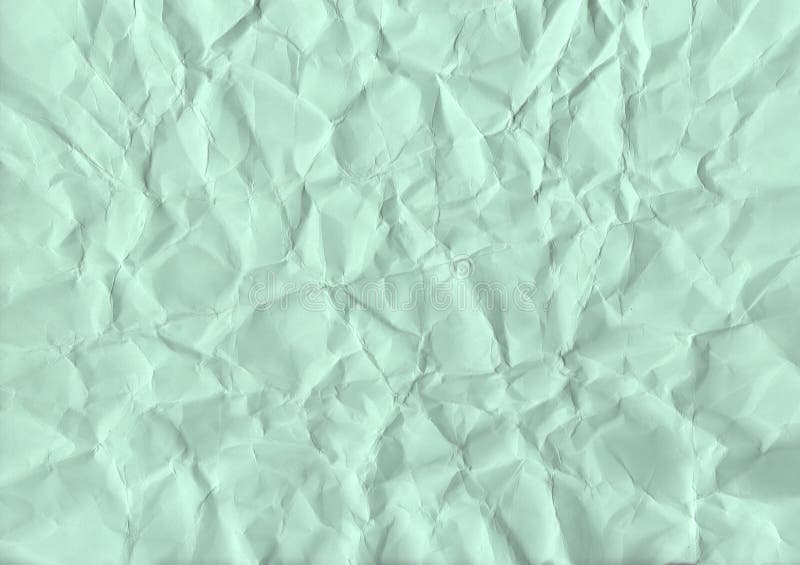 Light Mint Crumpled Paper Background with Texture for Design and ...