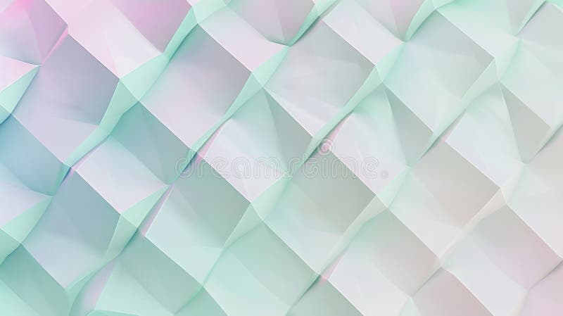 Light Mint and Soft Lilac in a Subtle Pastel 3D Geometric Tessellation ...