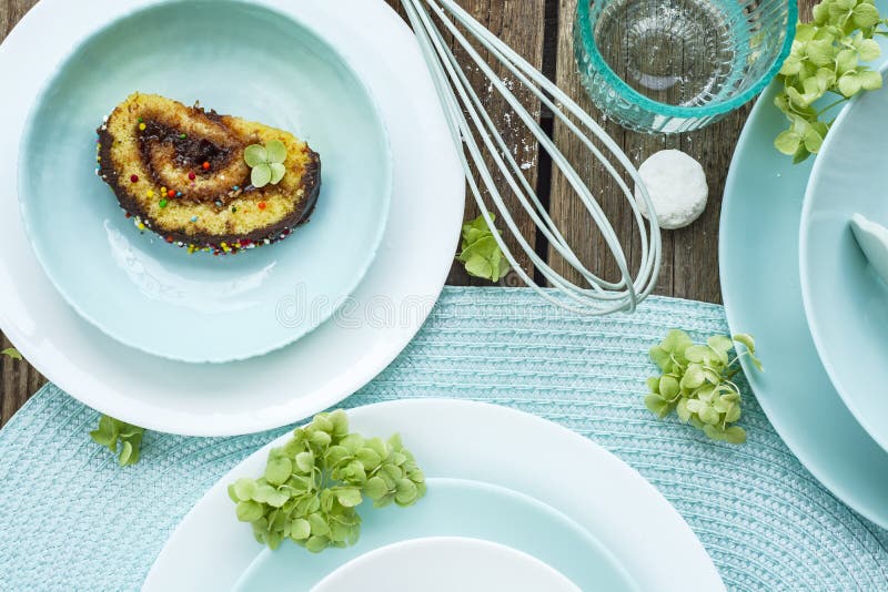 Light Mint and White Colored Tableware Set: Serving Plates, Bowls, on ...