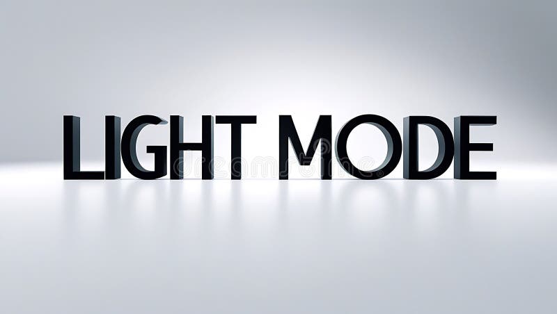 Light Mode Display with Bold Lettering in a Minimalist Setting Stock ...