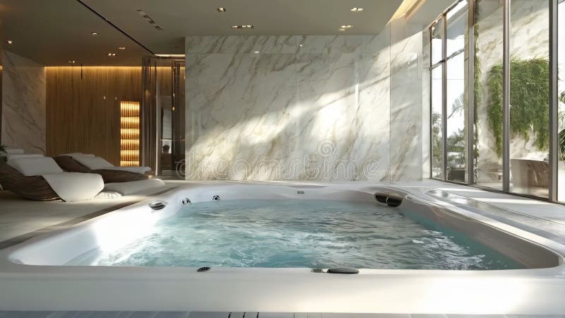 Light Modern Jacuzzi in Wellness Spa Stock Video - Video of jacuzzi ...