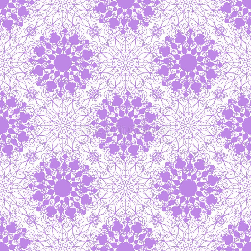 Light Monochrome Lace Seamless Lilac Pattern Stock Vector ...