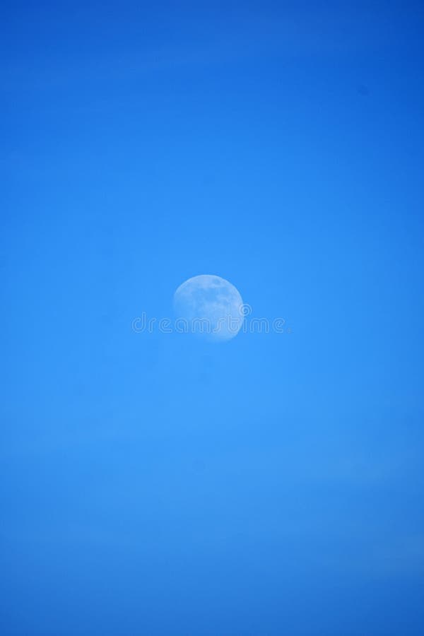 Daytime Moon on Blue Sky stock image. Image of moon - 189142849