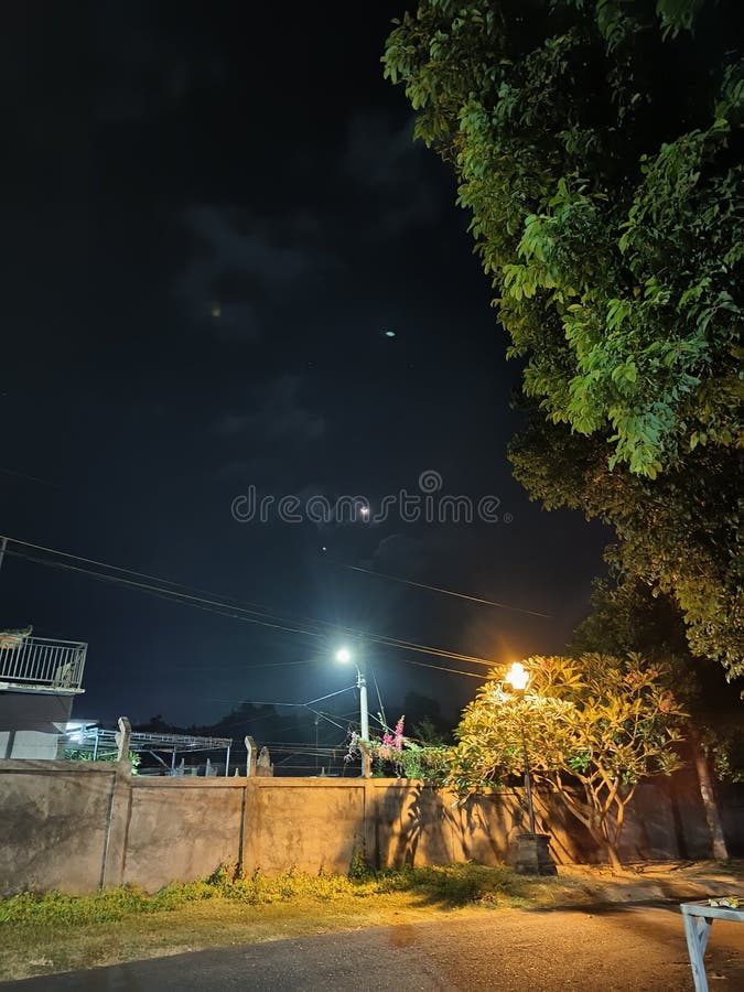 The Light, Moon, Stars, and Darkness of Night Stock Photo - Image of ...