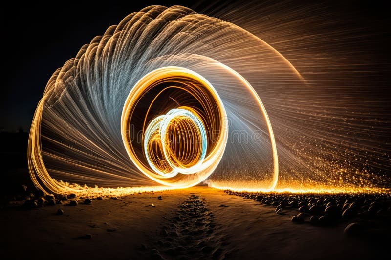 Light Motion Illustration. Image with a Variety of Light Sources in ...