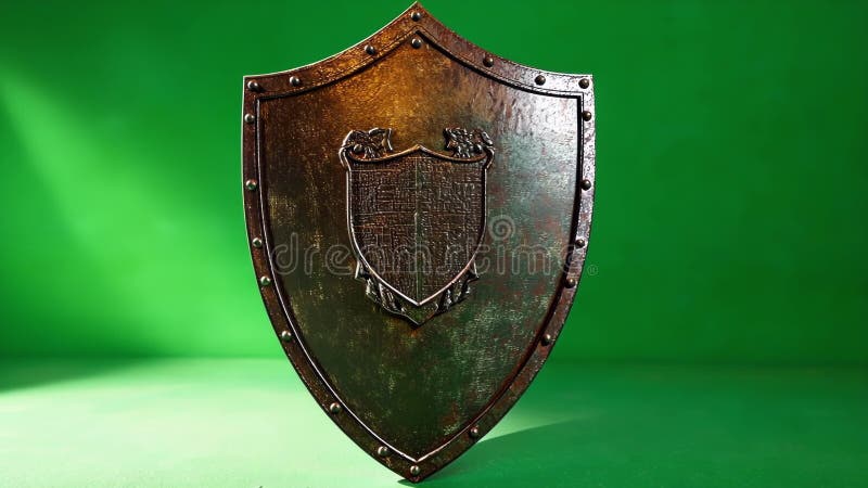 Light Moving Over Medieval Shield on Green Screen Stock Footage - Video ...