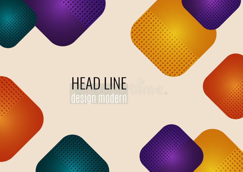 Light Multicolor Background with Round Squares. Abstract Background for ...