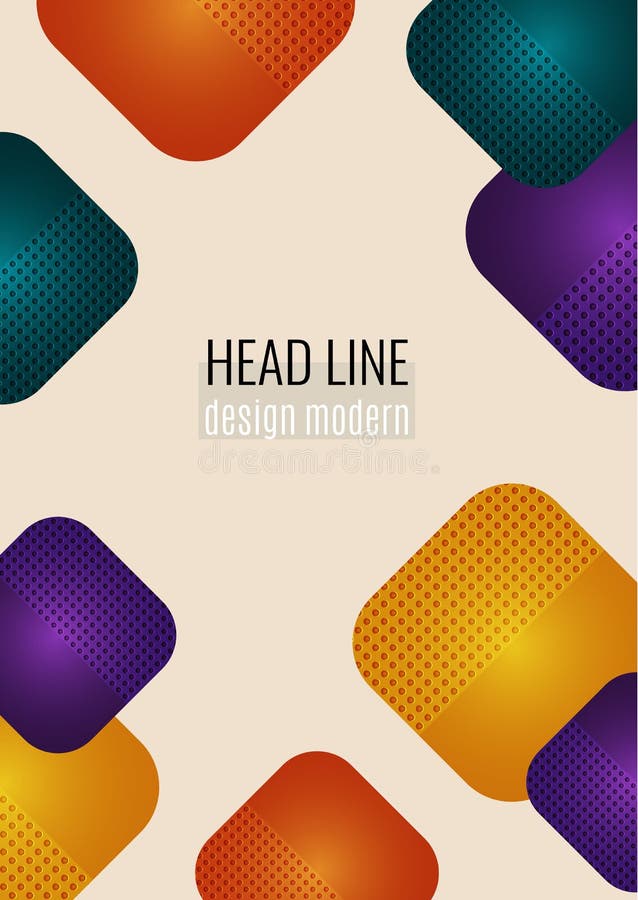 Light Multicolor Background with Round Squares. Abstract Background for ...