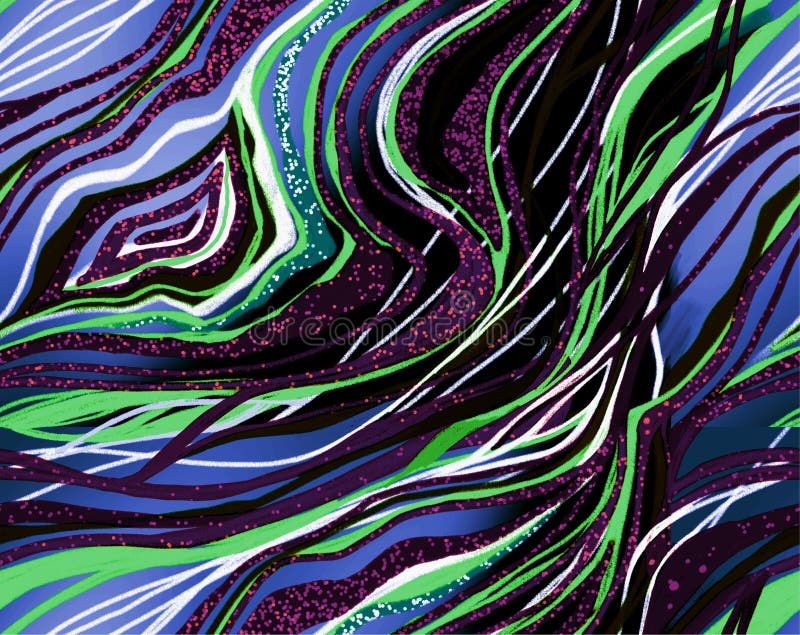 Light Multicolor Pattern with Curves. Bright Sample with Colorful Bent ...