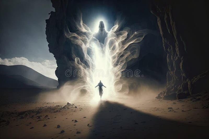 Light Mystical Apparitions and Creature Walking in Air Stock ...