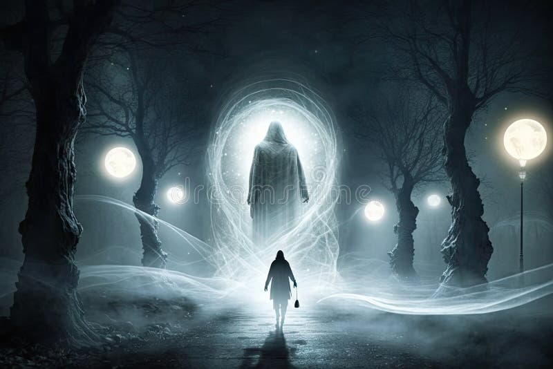 Light Mystical Apparitions and Creature Walking in Air Stock ...