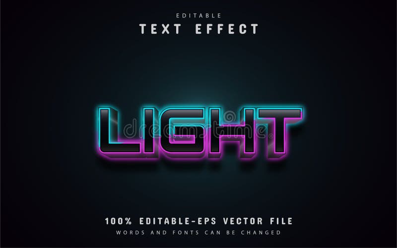 Light Neon Style Text Effect Stock Vector - Illustration of style, font ...