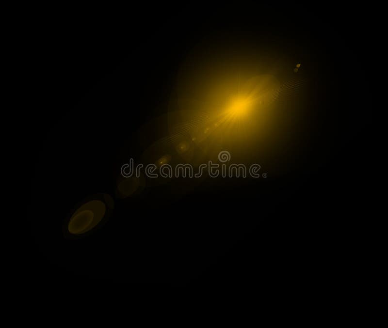 Light, Neon and Yellow Spark on Black Background for Sparkle, Glitter ...