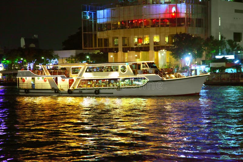 Light night boat stock image. Image of blue, landmark - 9163761