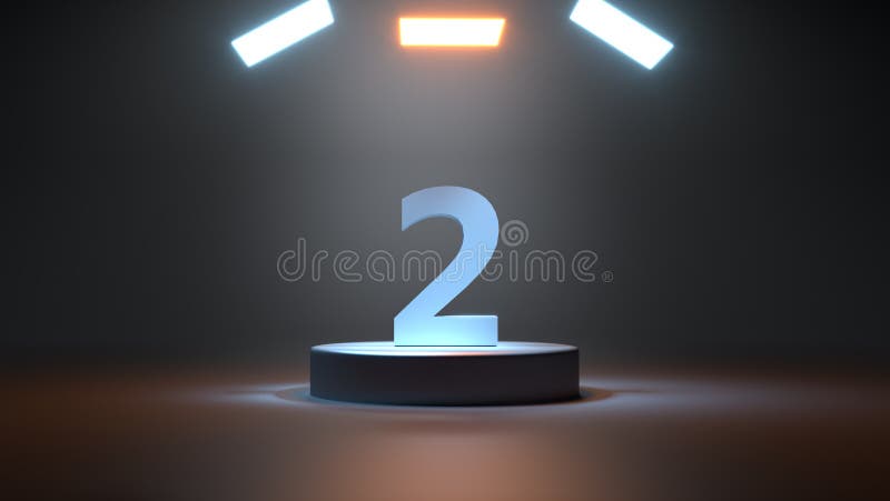Light on the Number Two on the Ceremonial Podium Stock Illustration ...