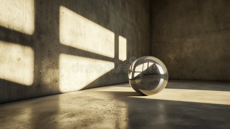 Light Object Casting Dense Shadow in Concrete Room Visual Art ...
