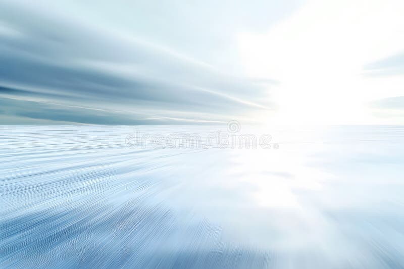 Light Ocean Breeze with Moving Surface Lines, White Sky Above, Open ...