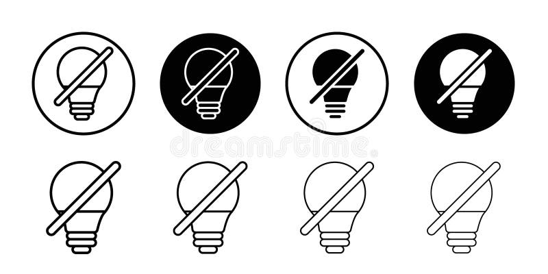 Light Off Icon Logo Set Vector Stock Illustration - Illustration of ...