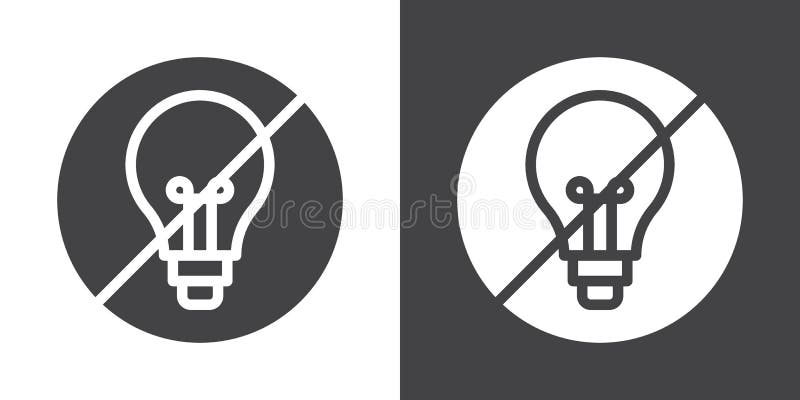 Light Off Icon Thin Line Illustration Set Stock Vector - Illustration ...