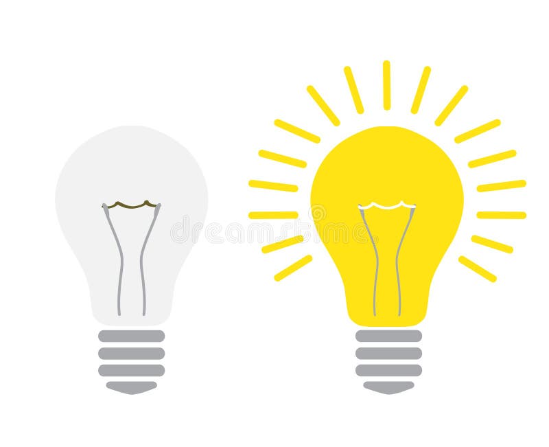 Light Off and Light on Lightbulb Glowing and Turned Off Electric Stock ... Light Off and Light on Lightbulb Glowing and Turned Off Electric Stock ...