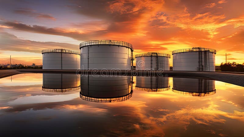 Light oil storage tanks stock illustration. Illustration of storage ...