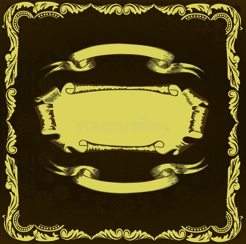 Light old scroll in frame stock vector. Illustration of concepts - 14832516