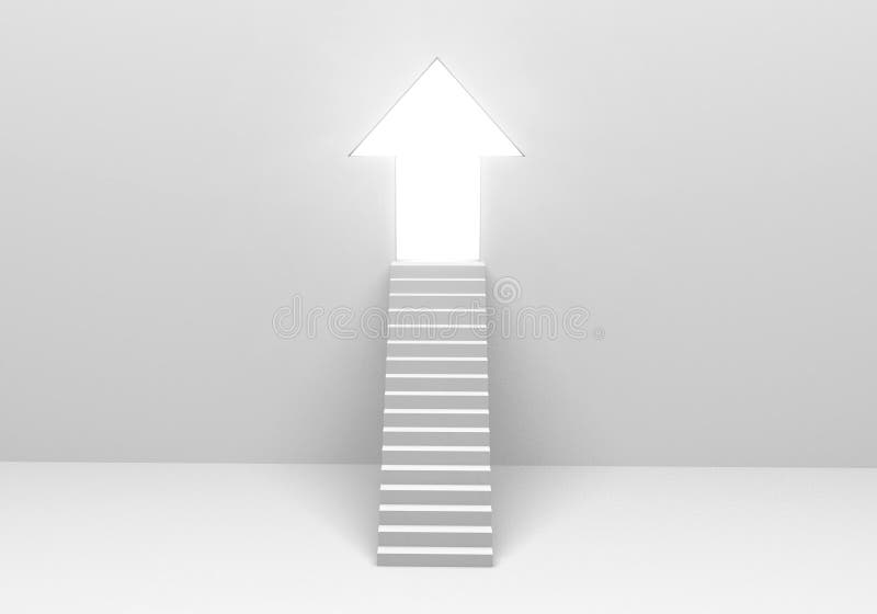 Light from Open Door Arrow with Stairs, Business Concept Stock ...