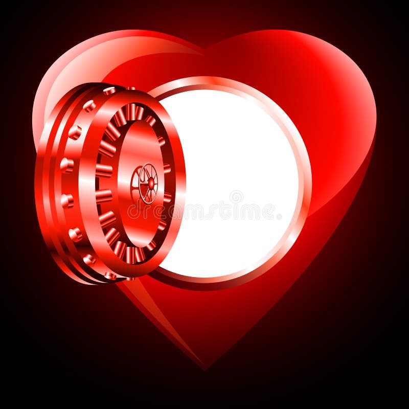 Light open door safe Heart stock vector. Illustration of vaulted - 36635207