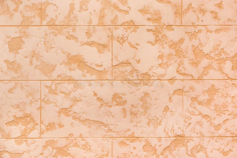 Light Orange Blocks Brick Wall with Abstract Plaster Sand Pattern ...