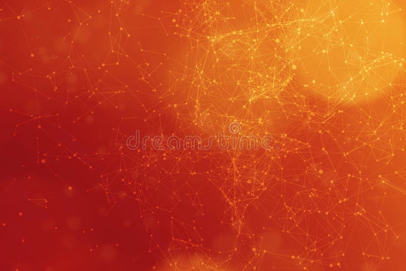 Light Orange Color Connect Colored Dots To Abstract and Background ...