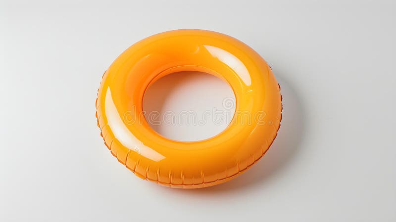Light Orange Inflatable Ring on a White Background with Copy Space ...