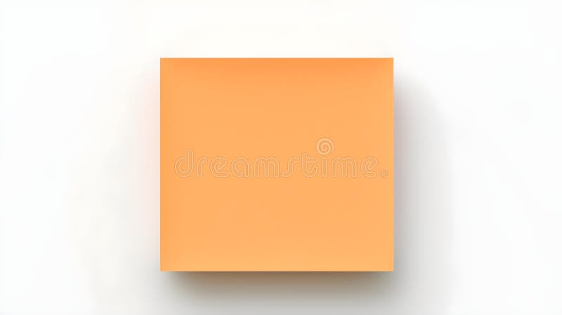 Light Orange Square Paper Note on a White Background. Brainstorming ...