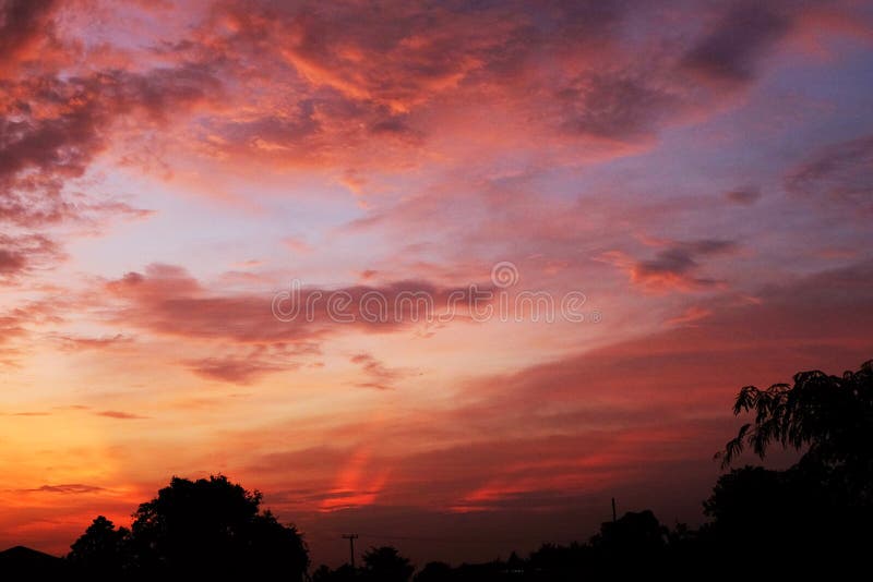 Light Orange Sun Rise in Country Stock Photo - Image of mountains ...